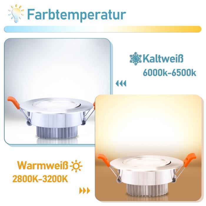 Swanew Lot De 20 Spots Encastrable Led Intégrés Spots à Encastrer 3w