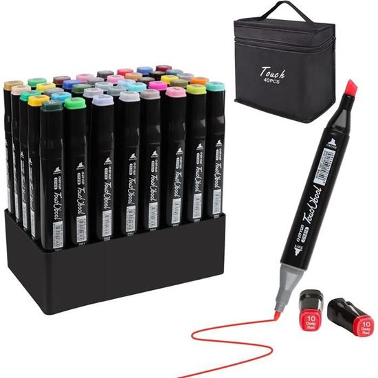 Lot de 40 marqueurs permanents à double pointe pour dessin, graffiti ...