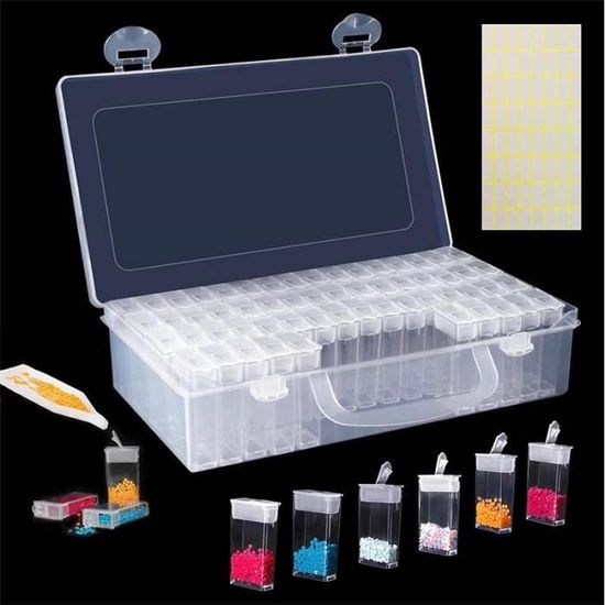 Boîte de Rangement - FOLAYA - 64 pcs - Amovible - Transparent - Pour ...