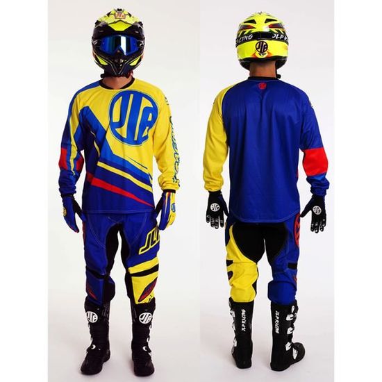 TENUE MOTO CROSS QUAD VTT BMX BLEU ROUGE JLP RACING Noir - Cdiscount Sport