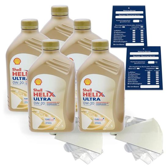 5 Litre Original Shell Helix Ultra Prof. AV-L 0W20 Huile 550048040 Acea ...