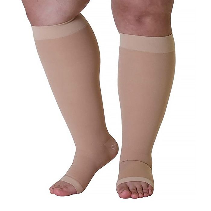 Bas de Compression médical unisexe,grande taille,chaussettes à bout ...