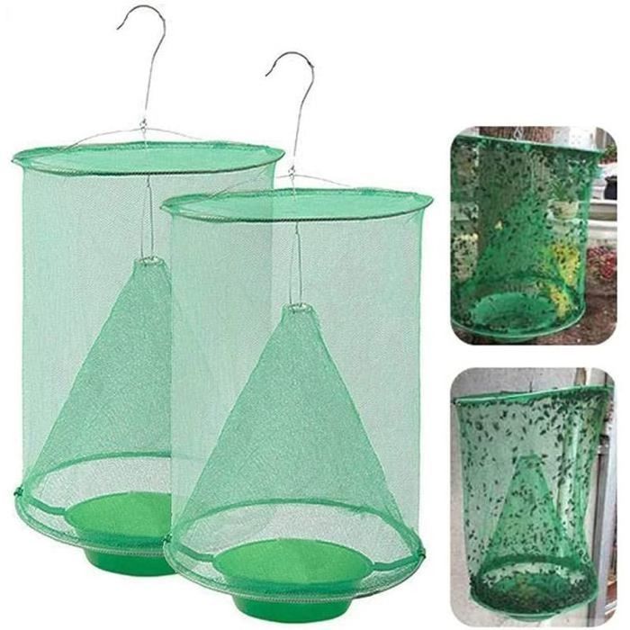 Ranch Fly Trap With Bait Trayhanging Flycatcherhanging Folding Reusable ...