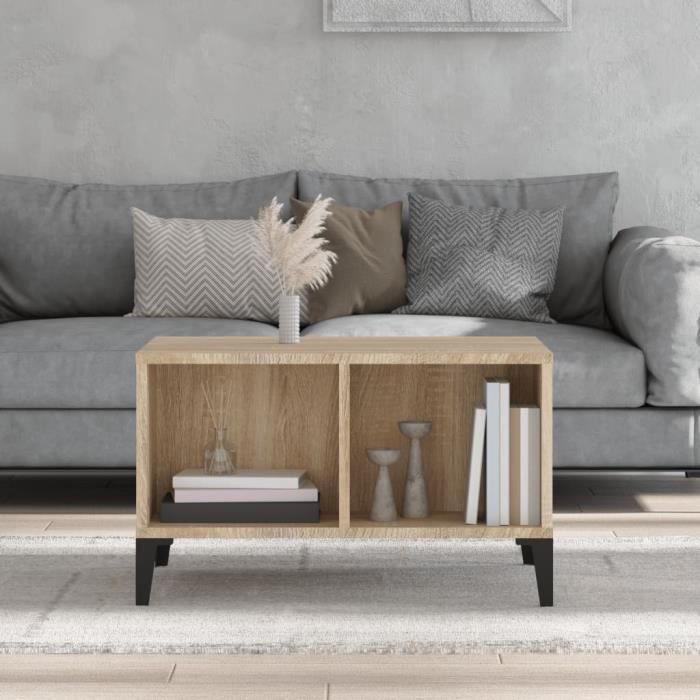 Akozon Table basse Chêne sonoma 60x50x36,5 cm Bois d'ingénierie ...