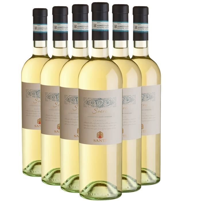 Soave Classico Blanc 2022 - Lot de 6x75cl - Santi - Vin DOC Blanc ...