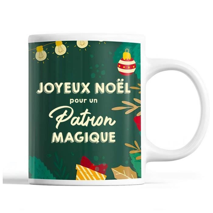Mug - Noël - Patron homme - Vert - 325 ml - Résistant lave-vaisselle ...
