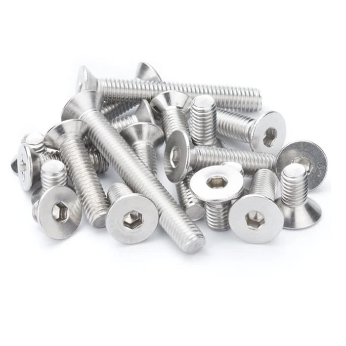 Vis À Tête Fraisée, Vis À Six Pans Creux En Acier Inoxydable, Boulons À Six Pans Creux À Tête ...