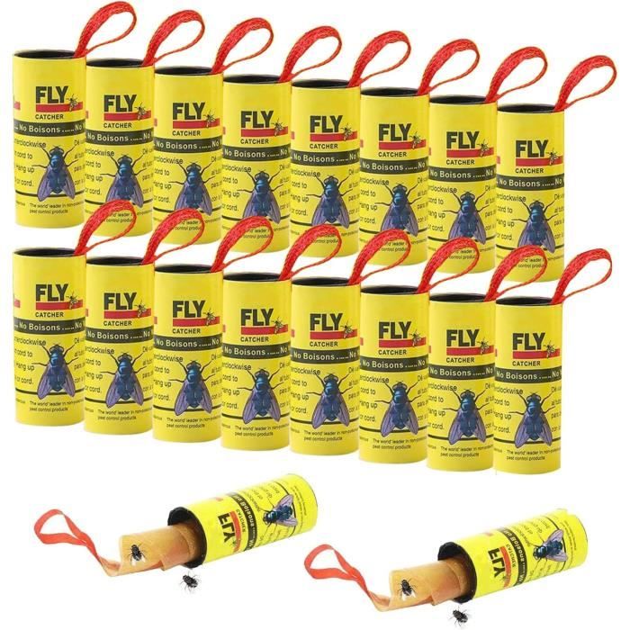 Tue Mouche, Attrape Mouche, Attrape Mouche Collant, 16 Pièces Rouleaux ...