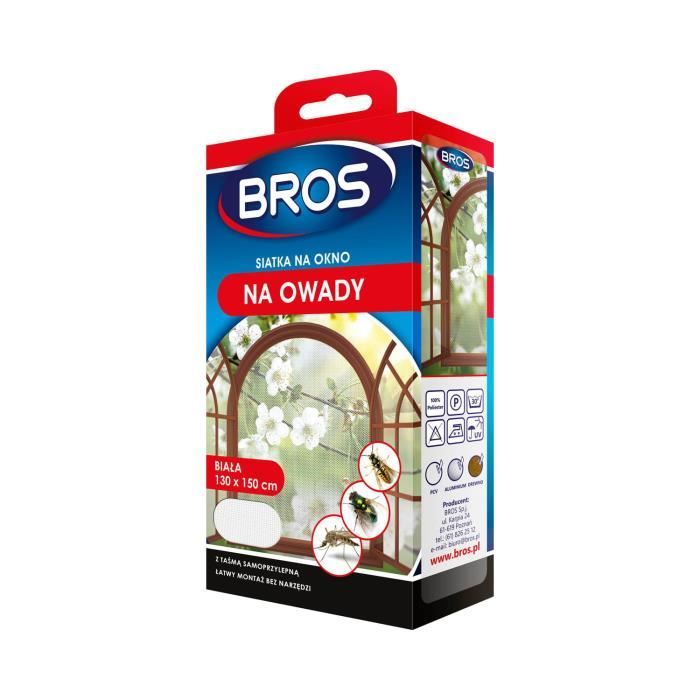 Moustiquaire - Bros - 130x150 cm - Blanc - Protection contre les ...