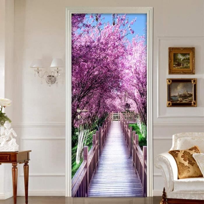 Stickers De Porte 3D Intérieure Chambre Décoration Trompe L'Oeil ...