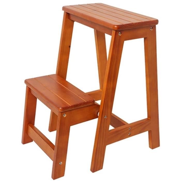 Marchepieds escamotables Tabouret d'échelle en Bois Massif Tabourets d'escabeau ...