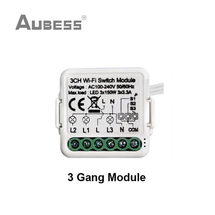 3 Gang Module De Commutation Wifi Tuya Commande Bidirectionnelle