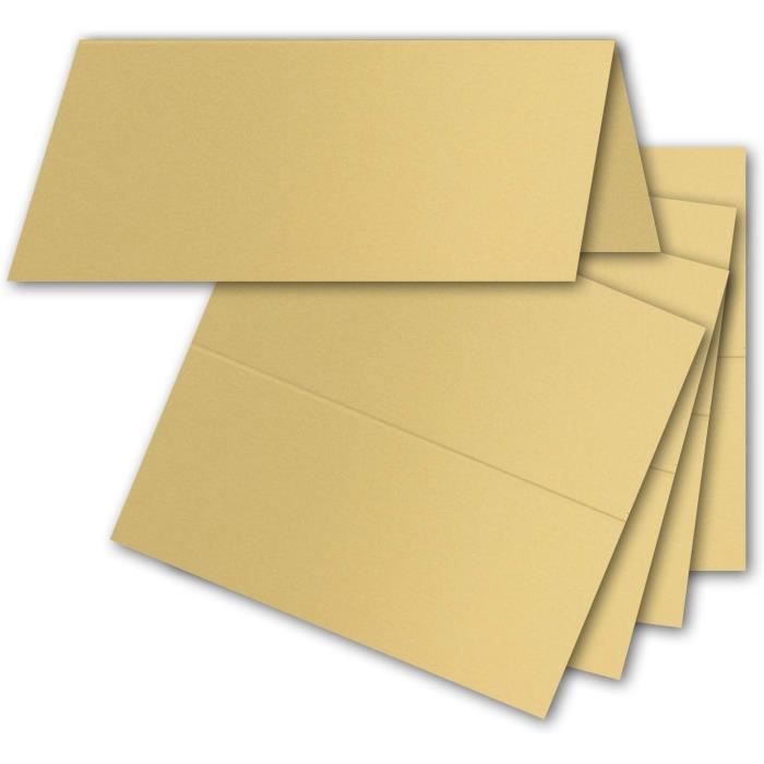 Lot de 50 cartons de table dorés (irisés) - 4,5 x 10 cm - Vierges ...