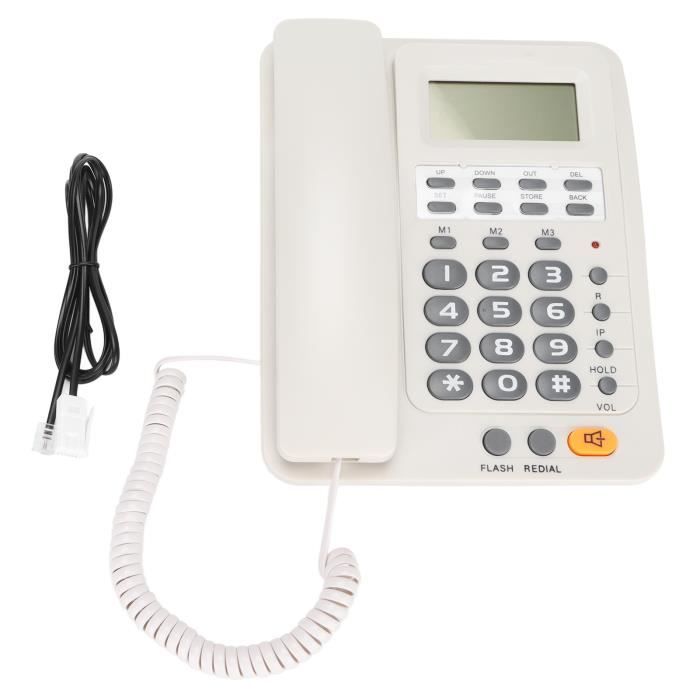 Fdit Téléphone CID KX‑T6009CID Téléphone filaire de bureau Téléphone fixe filaire avec fonction ...