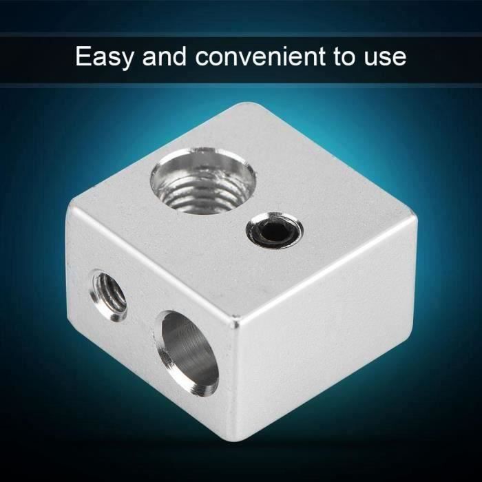 Qiilu bloc chauffant d'extrudeuse hotend 20x20x13mm aluminium MK10 ... Qiilu bloc chauffant d'extrudeuse hotend 20x20x13mm aluminium MK10 ...