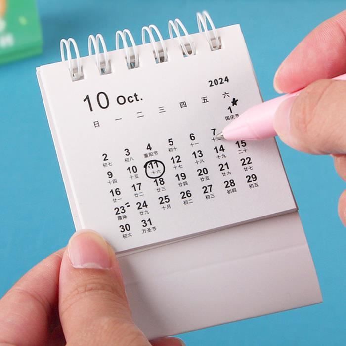 Petit Calendrier De Bureau Mini Calendrier De Bureau 2024, Petit Papier ...