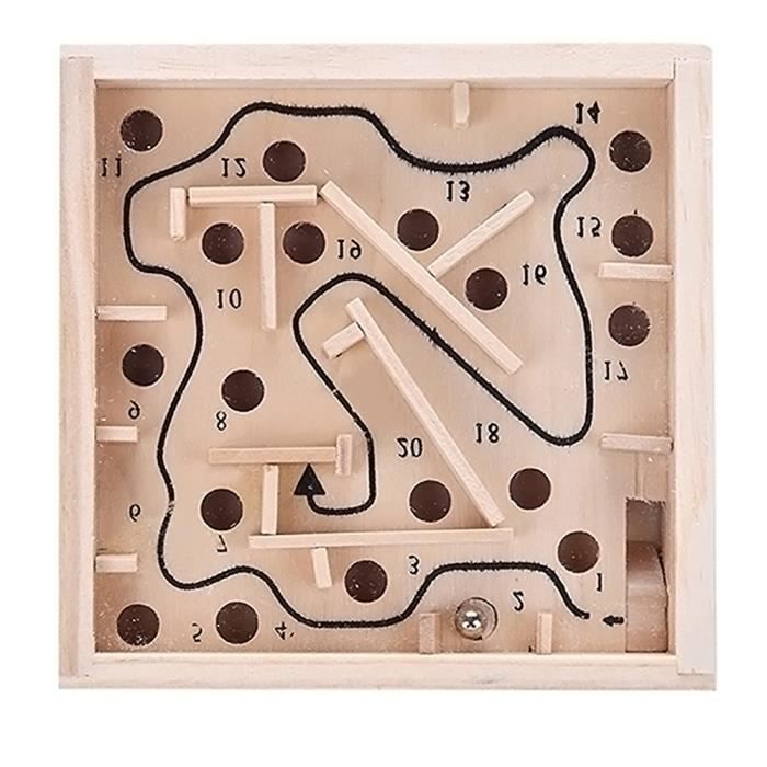 Labyrinthe en bois Maze Ball Game Table Tilt Perles Board Balance des ...