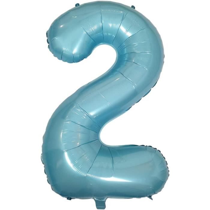 Ballon 2 Ans Bleu Xxl Ballon Anniversaire 2 Ans Decoration, Ballon ...
