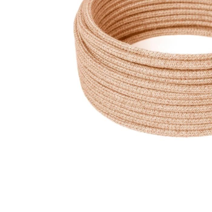 Câble Électrique Textile Jute 5 Mètres | Effet Vintage Naturel Avec 2 ...