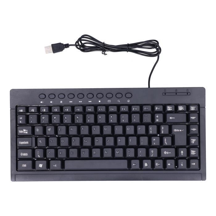 Tbest mini clavier Clavier filaire Mini 87 touches USB Accessoires d ...