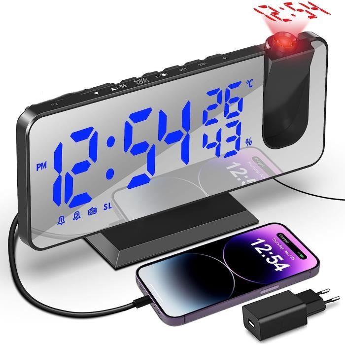 Reveil Projecteur Plafond, Radio Réveil Projection Plafond, Avec Ecran ...