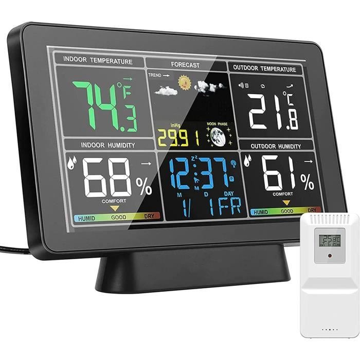 Station Météo Avec Capteur Extérieur Wifi, Station Météo Pour La Maison ...