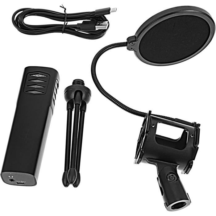 1 Jeu Micro D'Ordinateur Microphone À Condensateur Usb Baladodiffusion Support Réglable Kit ...