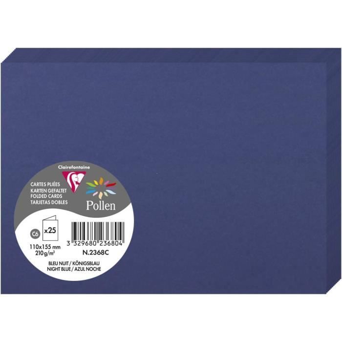 2368C - Paquet De 25 Cartes Doubles - Format C6 11X15,5Cm - 210G-M² ...
