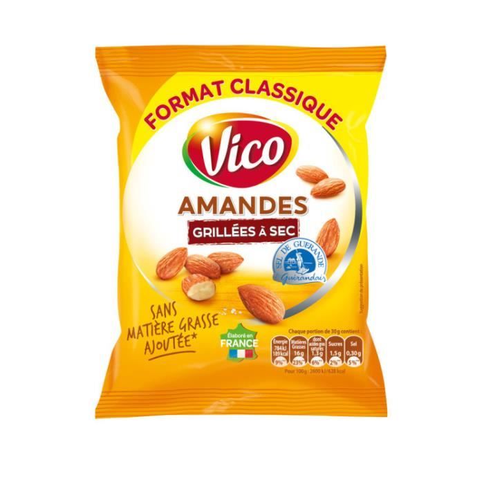 Amandes salées grillées à sec 100 g Vico - Cdiscount Au quotidien