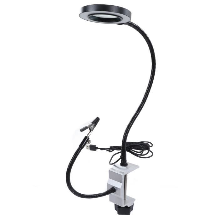 YOSOO Support Loupe Lampe loupe Lumière LED 3X Col de cygne Rotation à ...