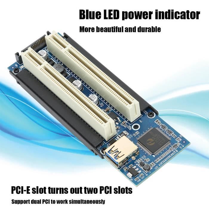 Carte adaptateur PCIe vers PCI, indicateur d'alimentation bleu LED ...