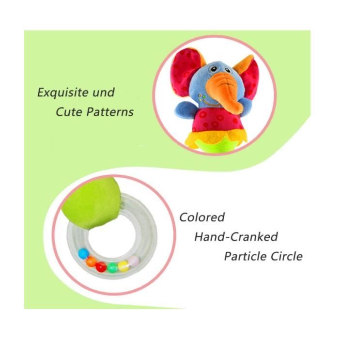 Hochet Bébé Jouet Coloré en Peluche Doux avec Son Hochet pour Bébé 3, 6 ...