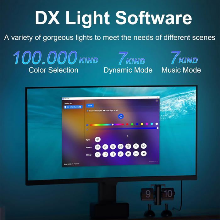 MIWATT Gaming Monitor Light, rétroéclairage avec effet de ...