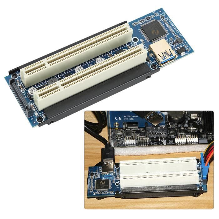 Carte adaptateur PCIe vers PCI, indicateur d'alimentation bleu LED ...