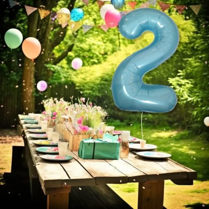 Ballon 2 Ans Bleu Xxl Ballon Anniversaire 2 Ans Decoration, Ballon ...