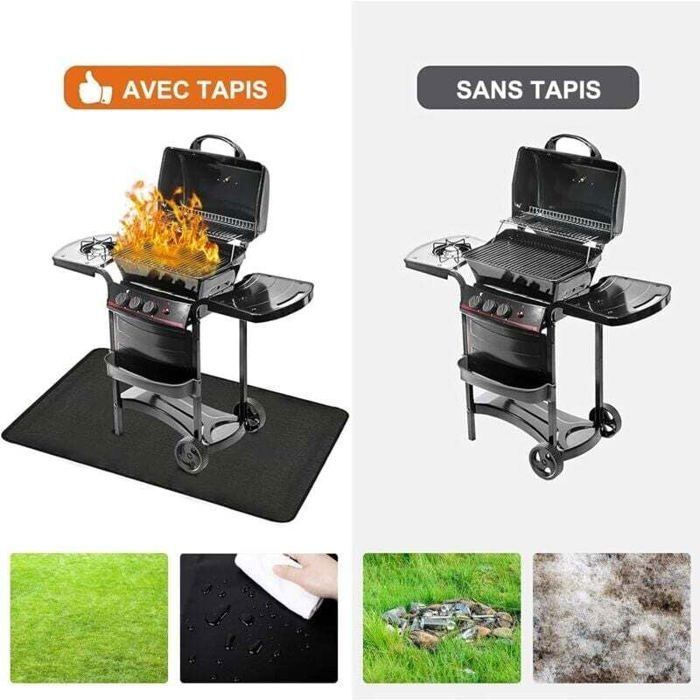 Tapis de Protection 100x180cm Tapis Barbecue Sol D'extérieur Tapis de ...