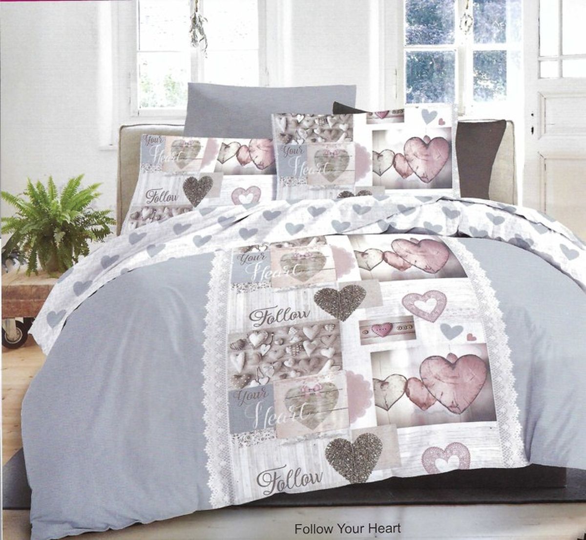 PARURE DE LIT – LIT 2 PLACES – 4 PIÈCES (140X190 CM) – 100% MICROFIBRE ...