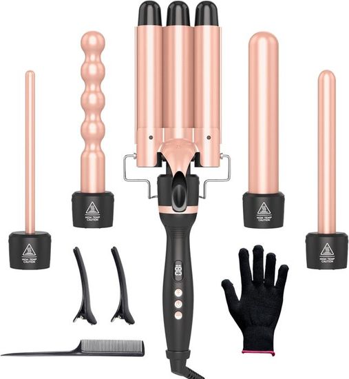 Boucleur A Cheveux 5 En 1 Fer À Boucler 9-32Mm Fer À Friser Céramique Interchangeable 80-230 ...