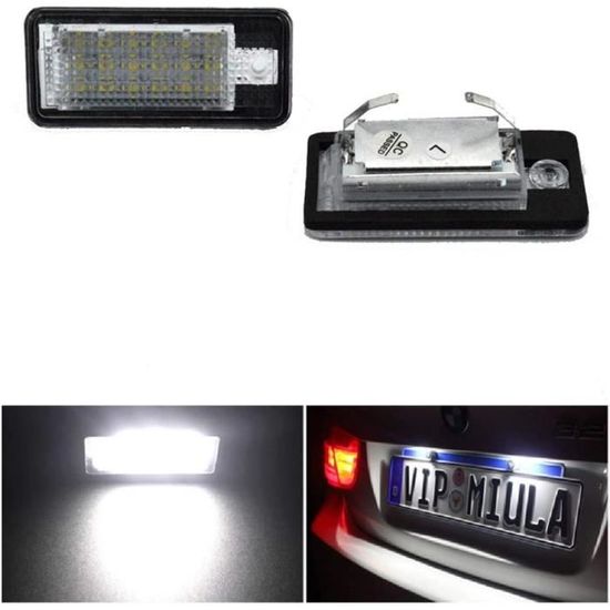2pcs Eclairage de Plaque Immatriculation Feux de Plaque d’Immatriculation Pour Audi A3 8P A4 B6 ...