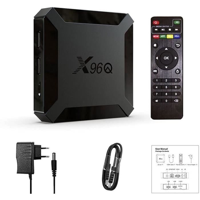 X96q smart tv box et roid 10.0 allwinner h313 quad core 2 go 16 go 4k ...