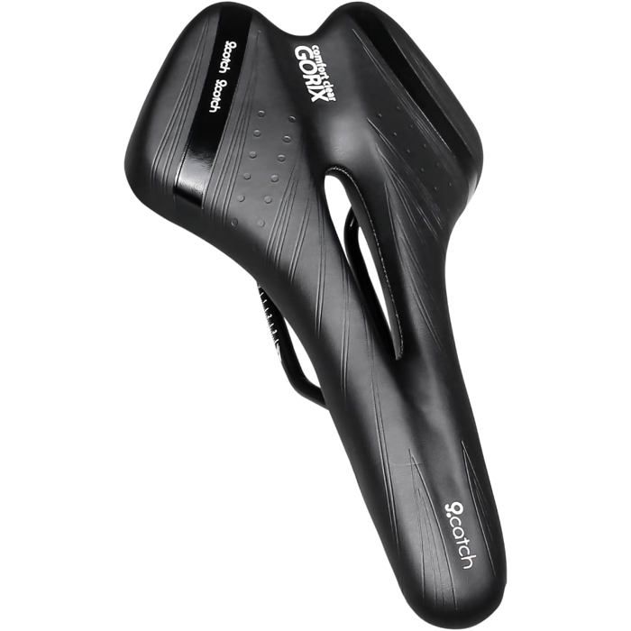 GORIX Comfortable Cushioike Saddle with Rail Mountain Road Bike for Men and Women (A6-1) (Black ...