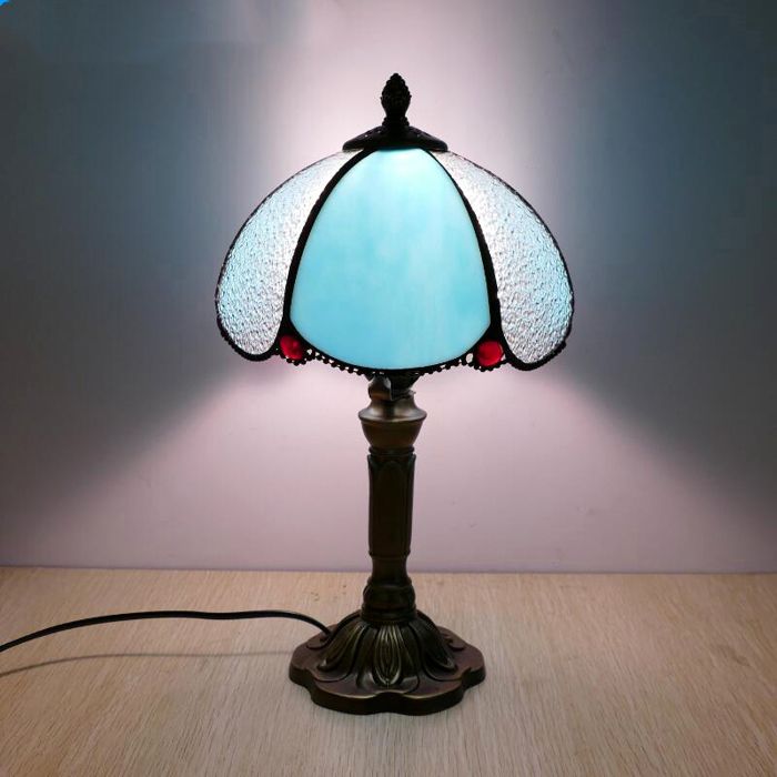 E27 rétro Baroque LED lampes de Table méditerranéen Vintage vitrail ...
