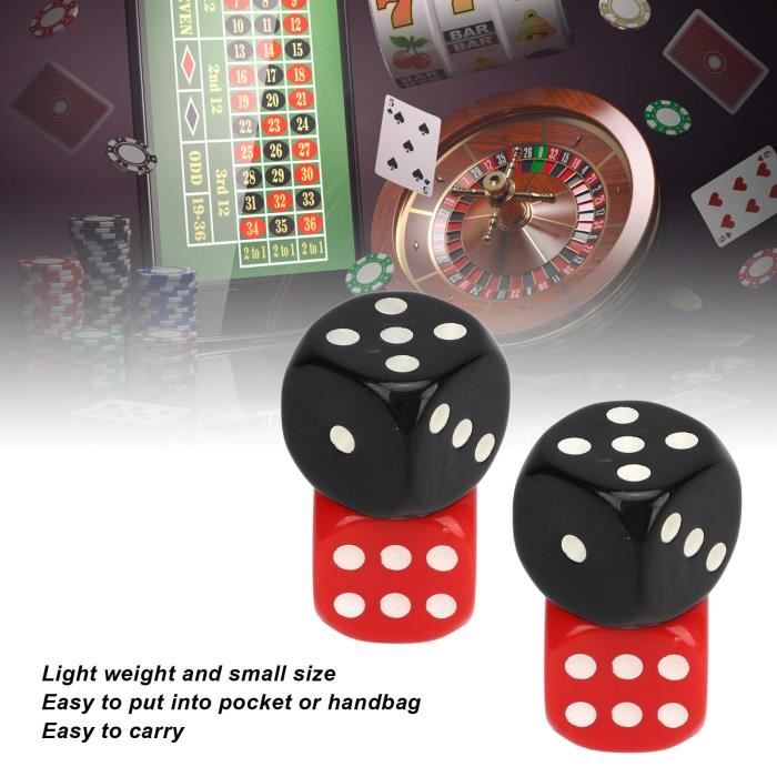 VQU 20PCS 6 Sided Game Dice Set Safe Waterproof Black Red Table Game ...
