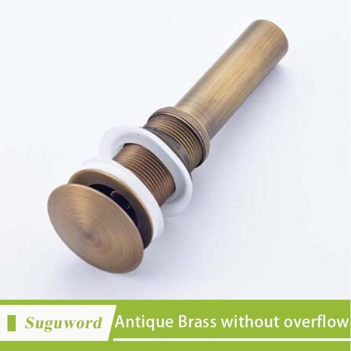 Drain d'évier - Antique Brass - Pop-up - Laiton massif - Finition dorée ...