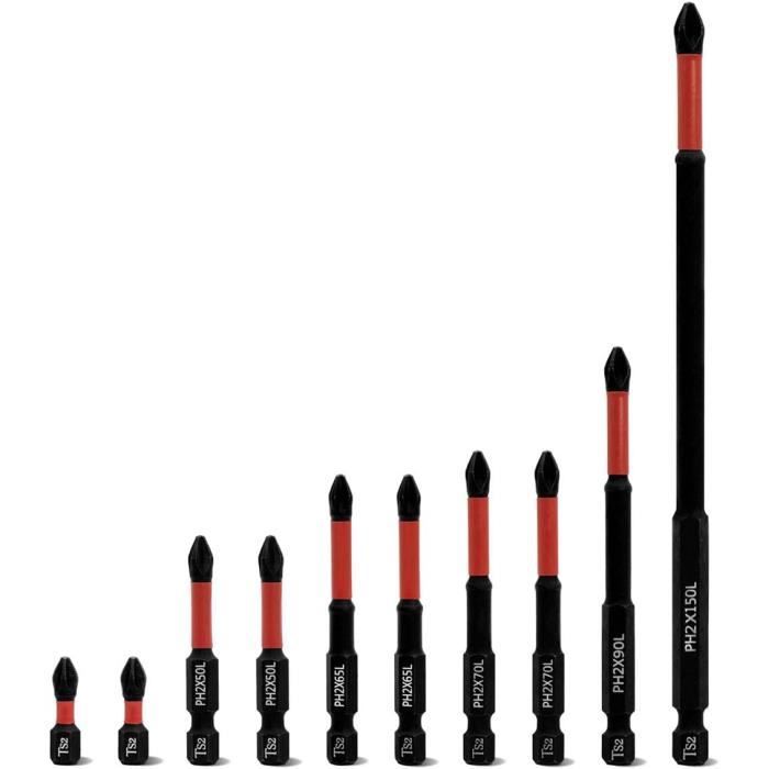 Jeu De Embouts Tournevis Phillips Professionnels 10Pcs Embouts Visseuse ...