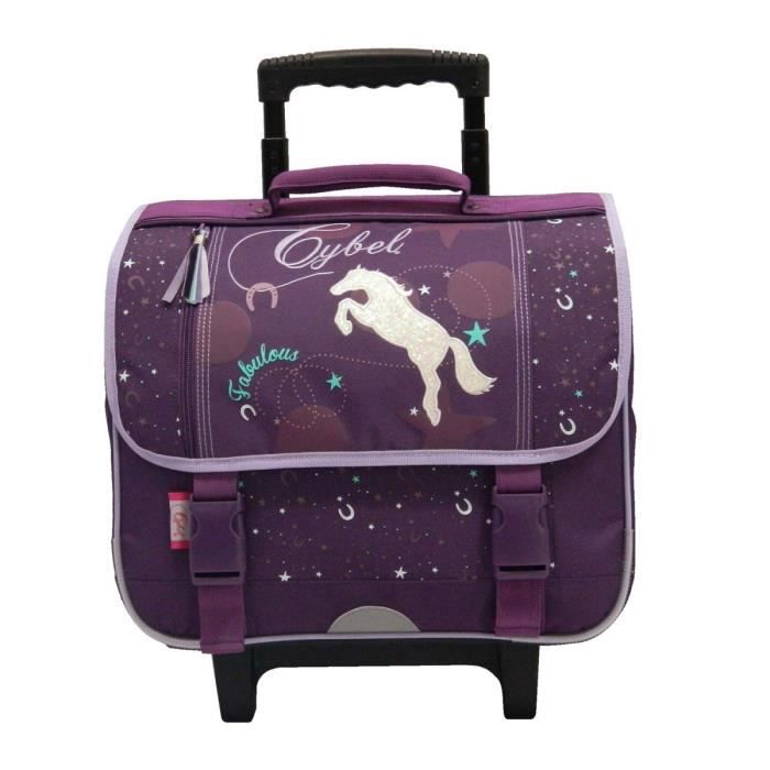 Cartable à roulettes Violet Cheval Cybel - Cdiscount