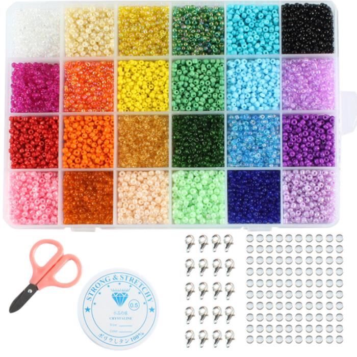 25000 Kits de Perles pour Bracelet,Petite Perles pour Bijoux Telephone ...