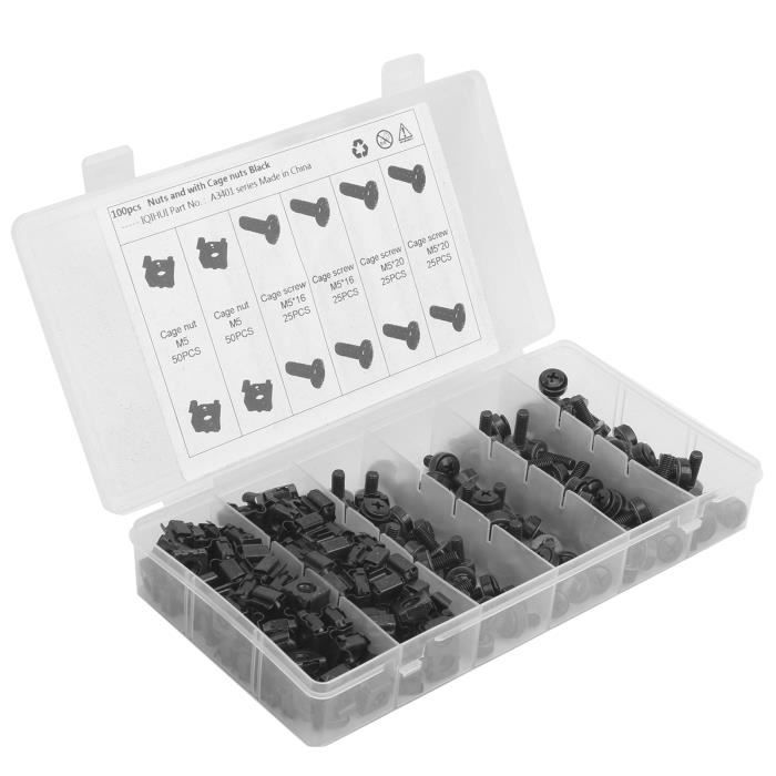 Dilwe écrous M5 Écrous à cage en acier au carbone M5 et vis Kit de ...