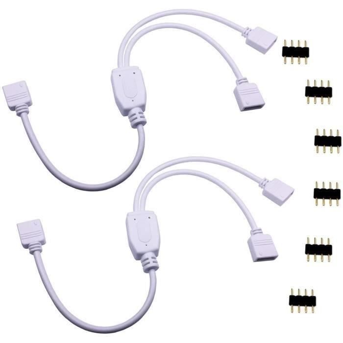 Connecteur LED,4 Broches 1 à 2 Câble Séparateur Diviseur,Connecteur à ...