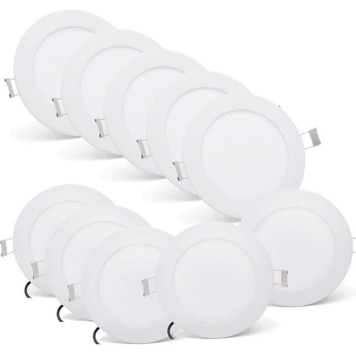 10X6W Ultra Mince Led Spot Encastrable Plafonnier Lampe Spot Spot Set ...